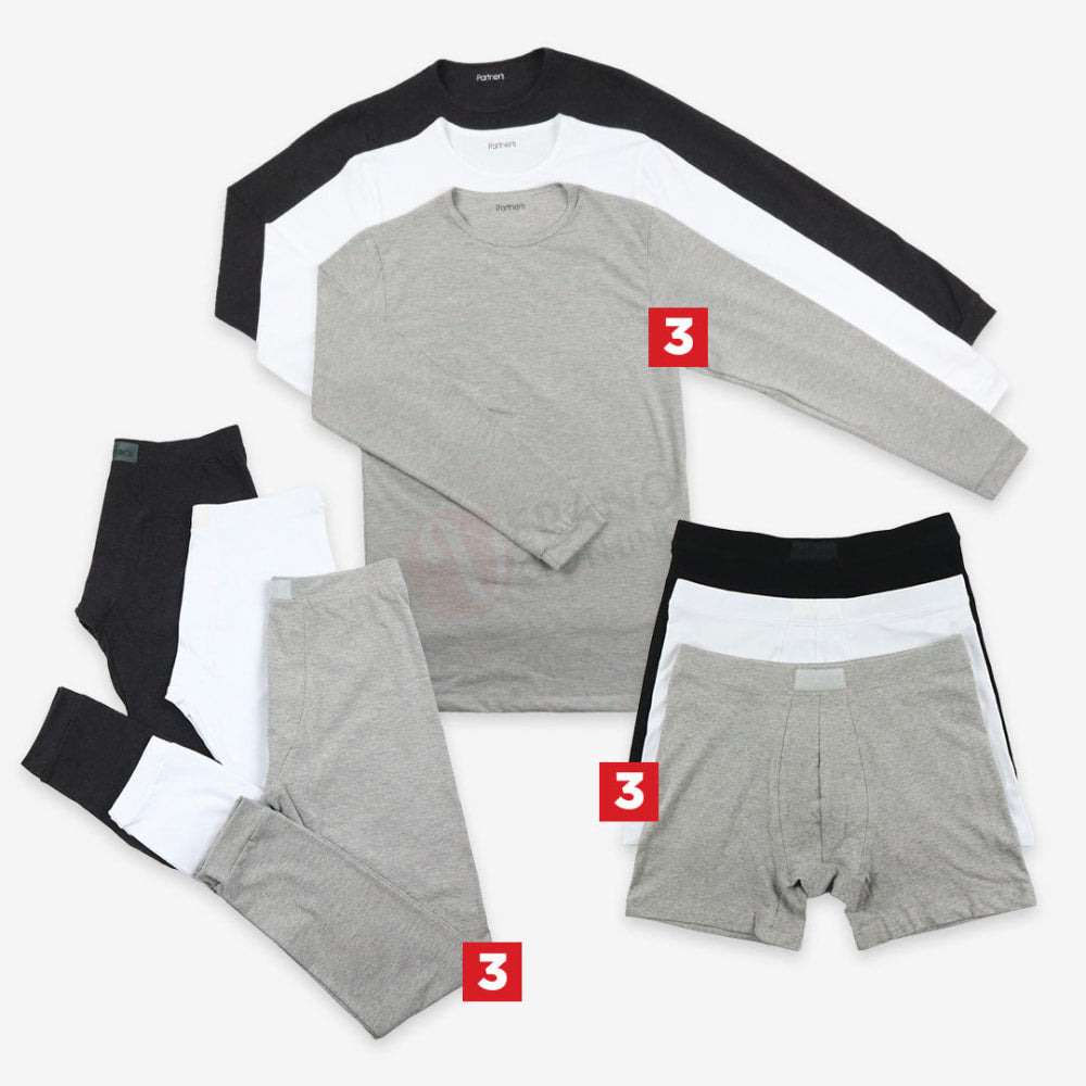 Lot 3X3 Sous Vêtements Thermique PARTNERS Homme Anti Froid en Coton ...
